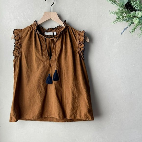 Happy X Nature | Tops | Happy X Nature Rustic Brown Boho Tassel Flutter ...